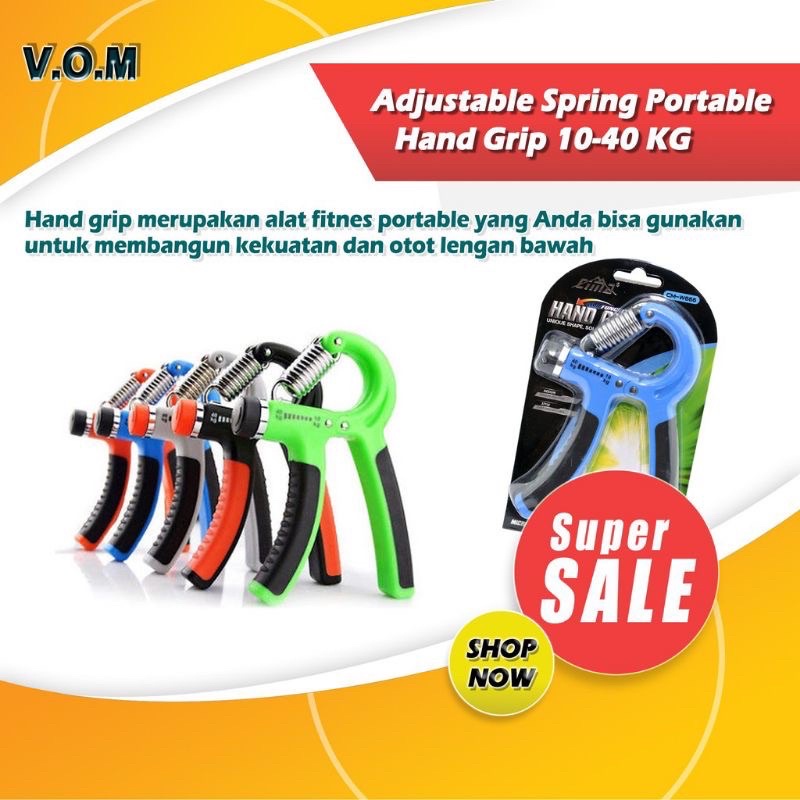 Jual HAND GRIP ADJUSTABLE 10-40KG ALAT LATIHAN OTOT / PENGUAT TANGAN ...