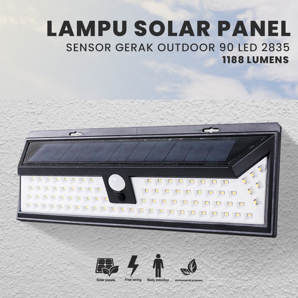 Jual Lampu Solar Panel Sensor Gerak Outdoor 54 LED 2835 Waterproof ...
