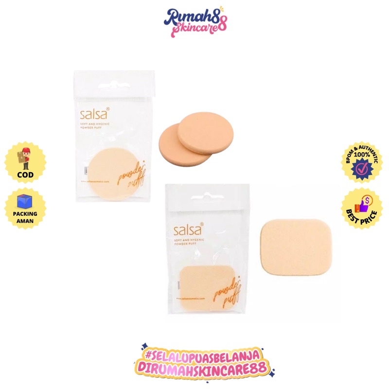 Jual SALSA Sponge Bedak Bulat & Persegi Puff Spons Bedak Spon Basah ...