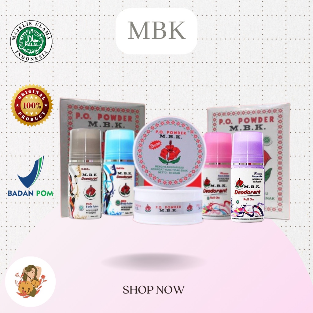 Jual MBK Series | DEODORANT ROLL ON | Powder Box | Tin | Biang Keringat | Shopee Indonesia