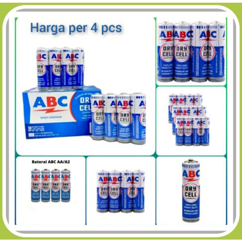 Jual Baterai ABC AA biru ( 4 pcs ) | Shopee Indonesia