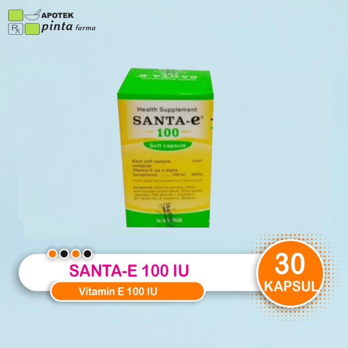 Jual Santa-E 100 IU 30 Soft Capsules | Shopee Indonesia