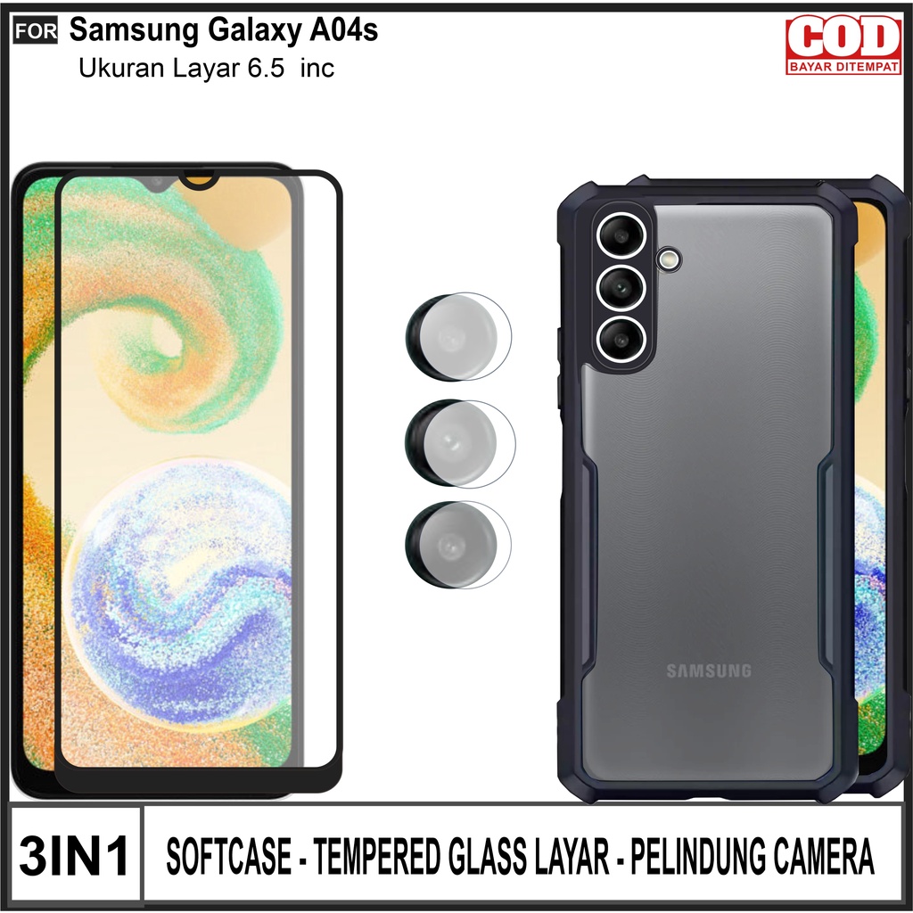 Jual Paket 3in1 Hard Case Samsung A04s A03 A03 Core M52 5G A03s A02s A02 M02 Casing Cover Armor ...