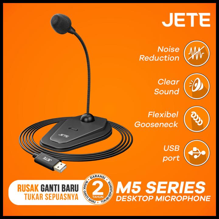 Jual Microphone USB - Mic External JETE M5 for PC Zoom Online Meeting ...