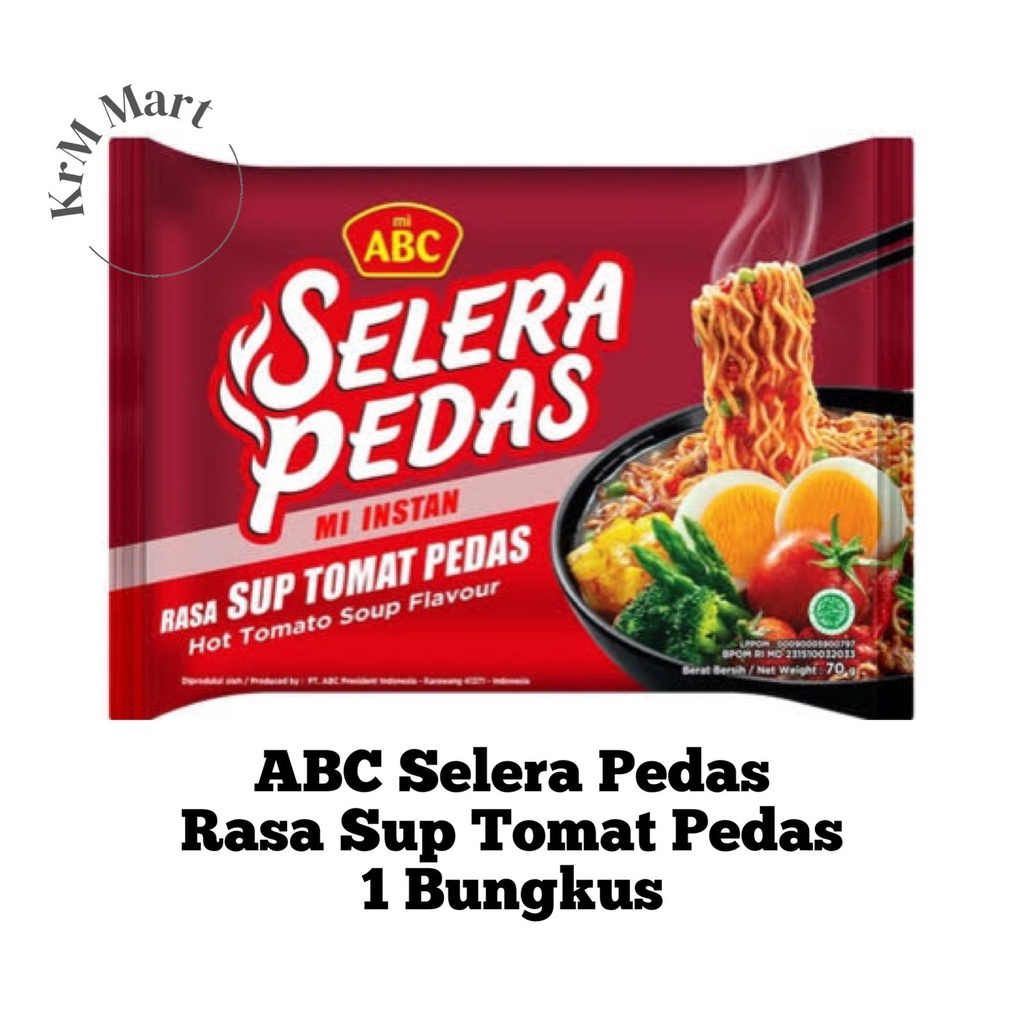 Jual ABC Selera Pedas rasa Sup Tomat Pedas 1 bungkus mie mi instan sop ...