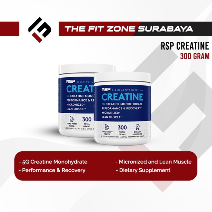 Jual RSP Creatine Micronized 300 Gram Creatine Monohydrate | Shopee ...