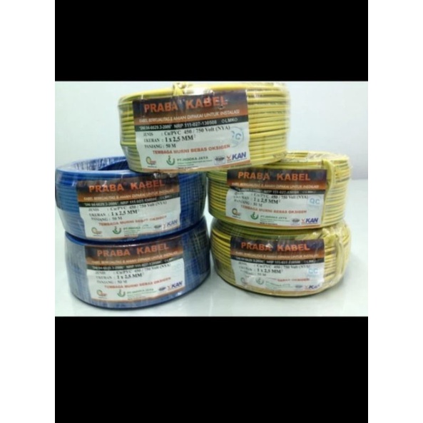 Jual kabel listrik tunggal praba nya 1×2,5mm meteran | Shopee Indonesia