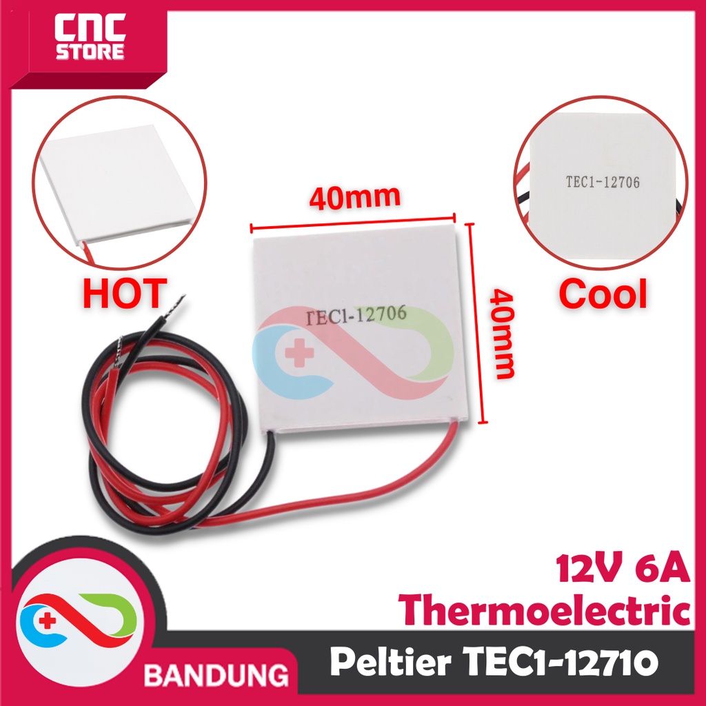 Jual PELTIER TEC-12706 TEC1 12706 THERMOELECTRIC DC 12V 6A | Shopee ...