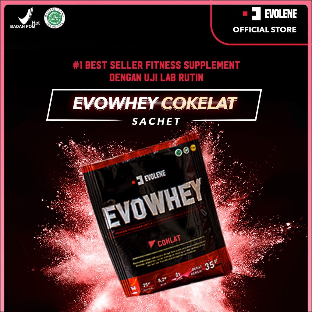 Jual Evowhey Coklat SACHETAN Suplemen fitness Defisit kalori Susu ...