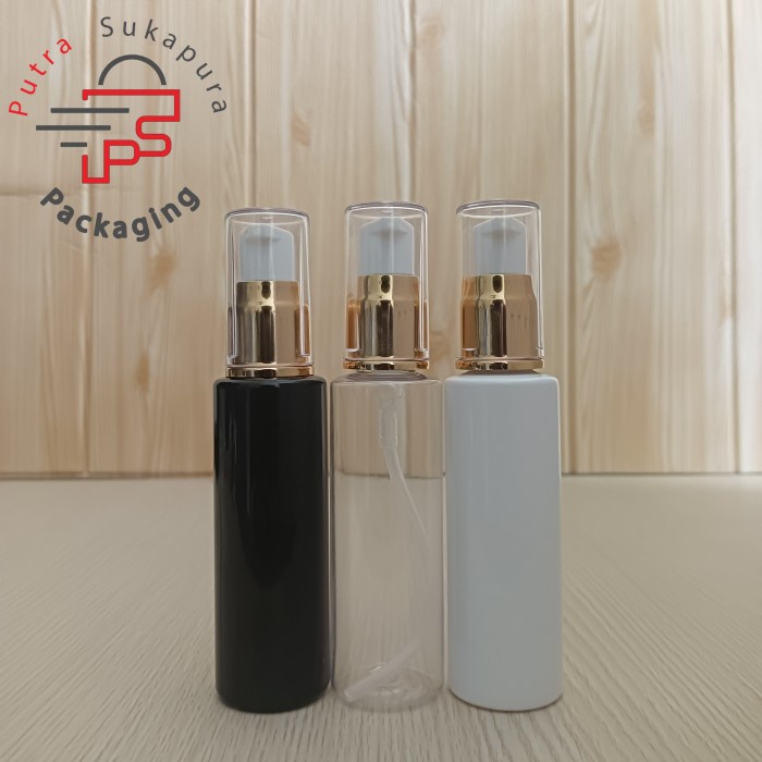 Jual botol treatment pump 60ml RF/treatment pump fullcap gold neck 18 ...