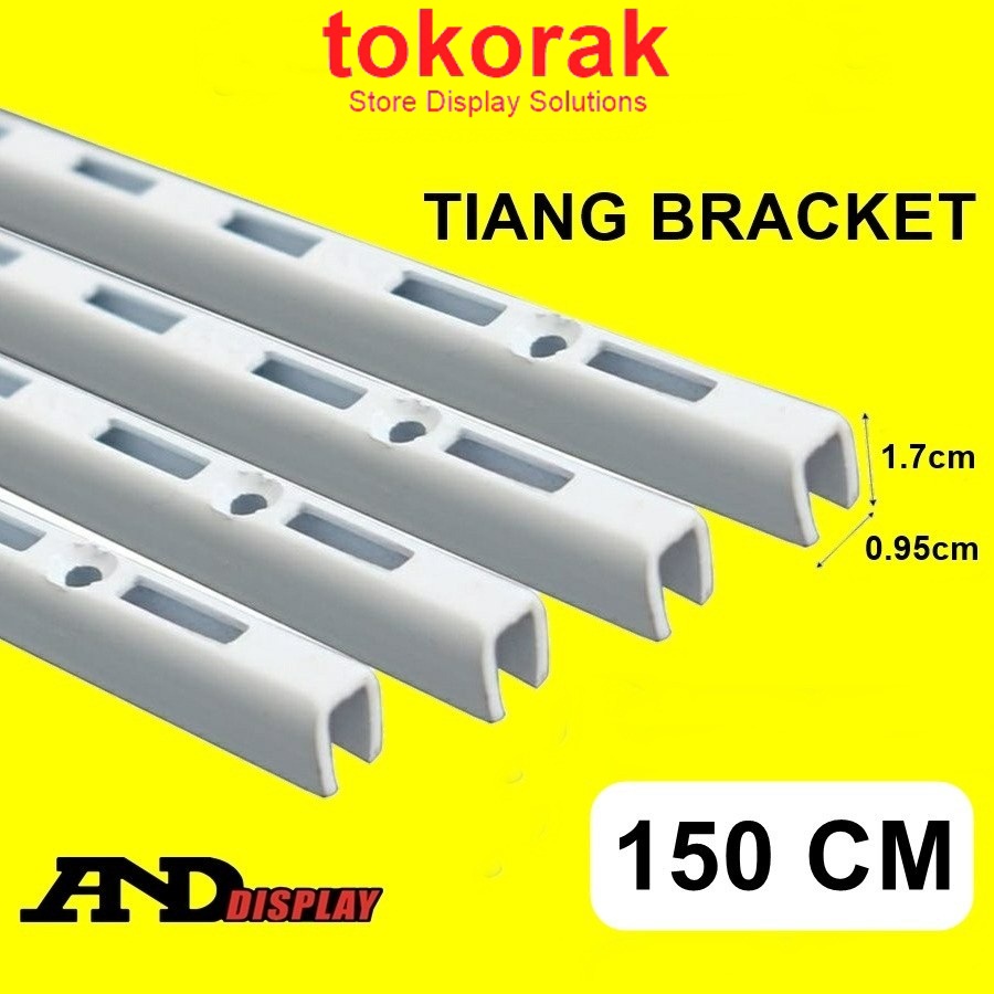 Jual TIANG BRACKET 150 CM REL BRAKET PUTIH 150CM RAK DINDING 1,5 M 1.5 ...