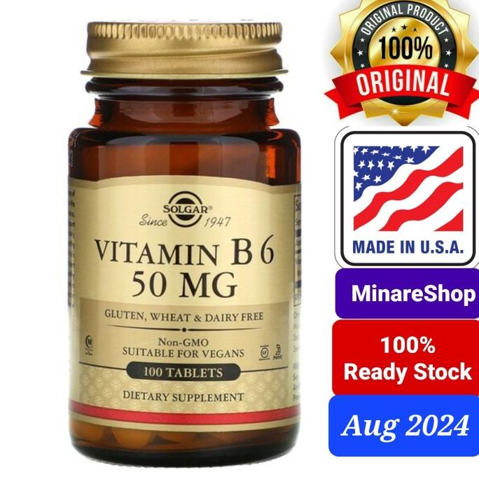 Jual Solgar USA Vitamin B6, B Complex Halal 50 mg, 100 Tablets | Shopee Indonesia
