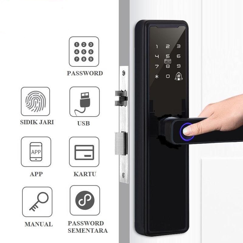 Jual KUNCI SMARTDOOR LOCK / KUNCI PINTU HANDLE PASSWORD FINGER PRINT / SMART DOOR SMART HOME ...