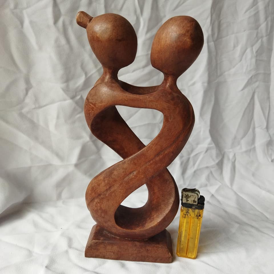 Jual Pajangan Patung Kayu Seni Ukir Abstrak 24 cm | Shopee Indonesia
