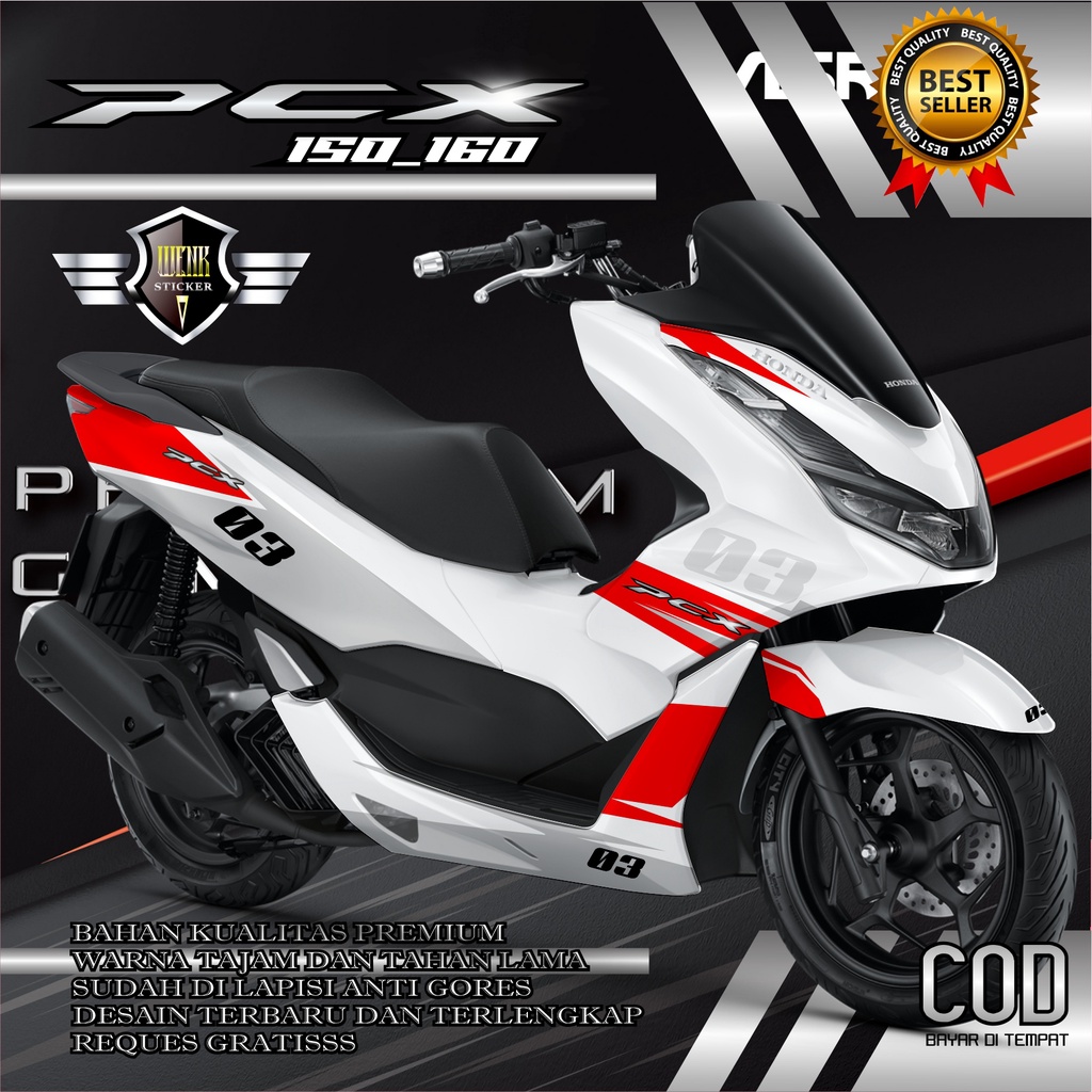 Jual DECAL STICKER PCX PUTIH 150_160 Desain ROAD RACE, MOTOR GP ...