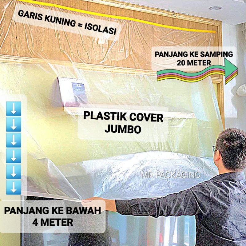 Jual Plastik Cover Oil Painting | Maska Tape Plastik Film | Masking ...