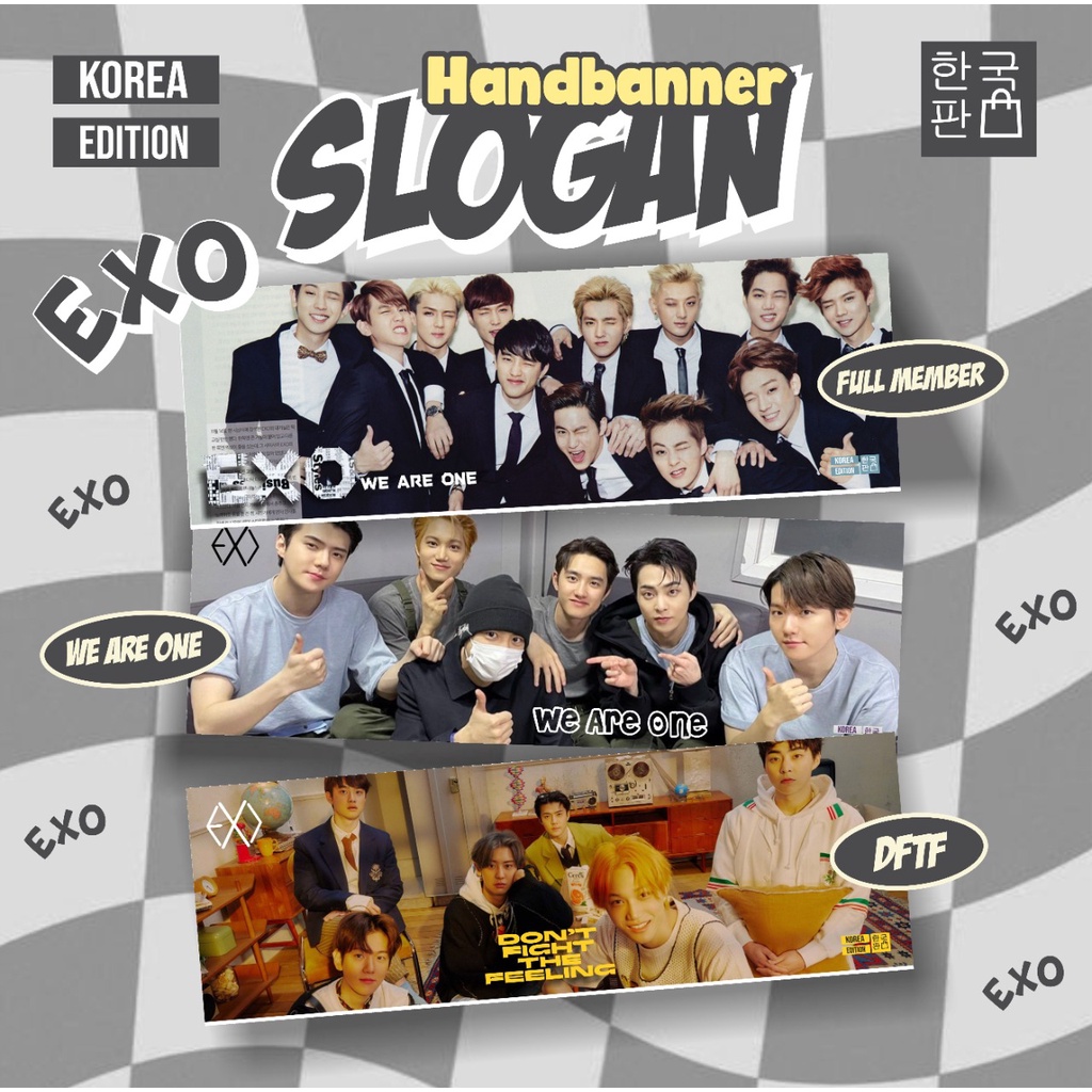 Jual Slogan Handbanner EXO Kai Chanyeol Baekhyun OT12 KPOP 2022 ...