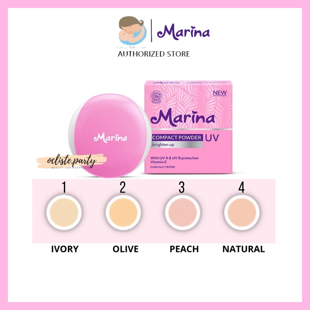 Jual MARINA COMPACT POWDER UV BRIGHTEN UP 12GR | Shopee Indonesia