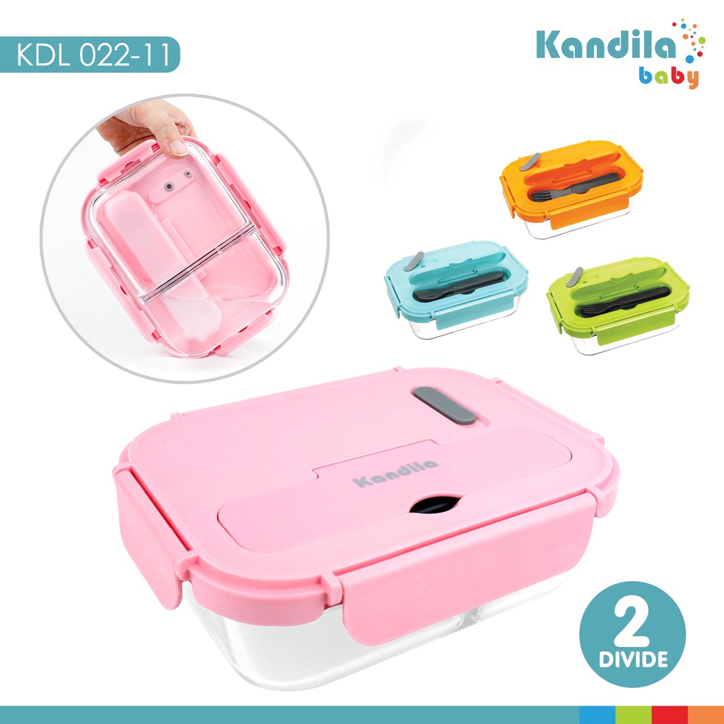 Jual KANDILA BABY GLASS LUNCH BOX 2 DIVIDE KDL 022-11 KOTAK BEKAL ANAK /TEMPAT MAKAN SERBAGUNA ...