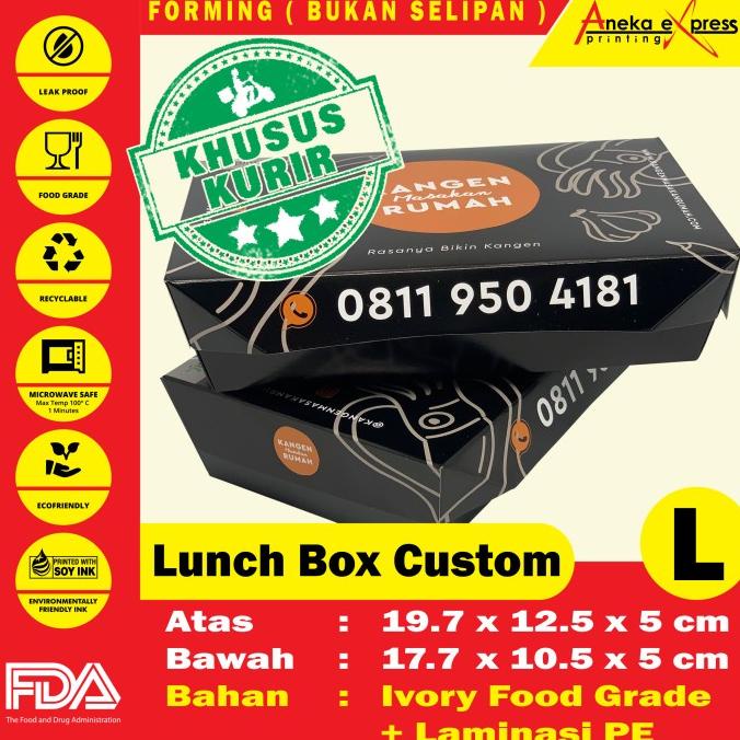 Jual CUSTOM PRINT Paper Lunch Box Ukuran L | Qty 1000 | Khusus Kurir ...