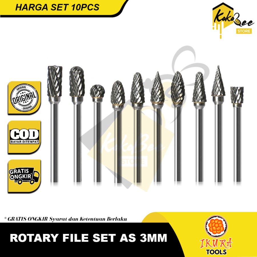 Jual Mata bor cuner set 10 pcs tuner tunner mata gerinda rotary file ...