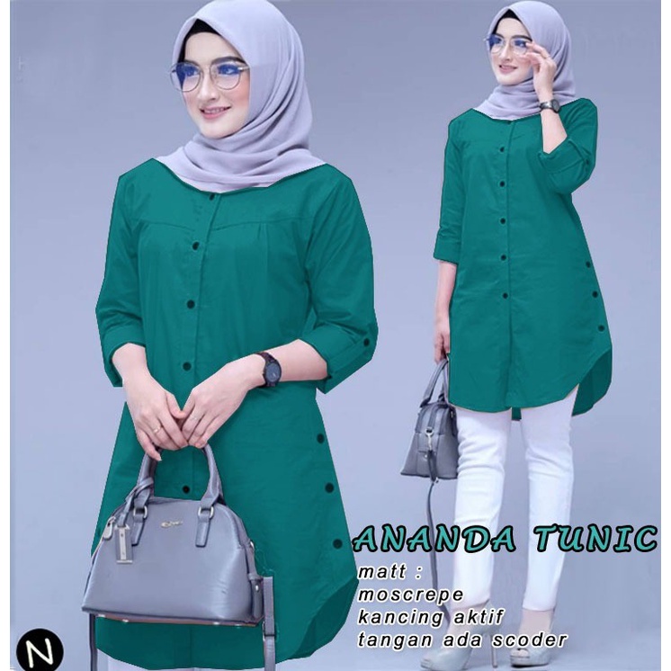 Jual Baju Atasan / Kemeja Muslim Wanita Terbaru Ananda Tunik Disain ...