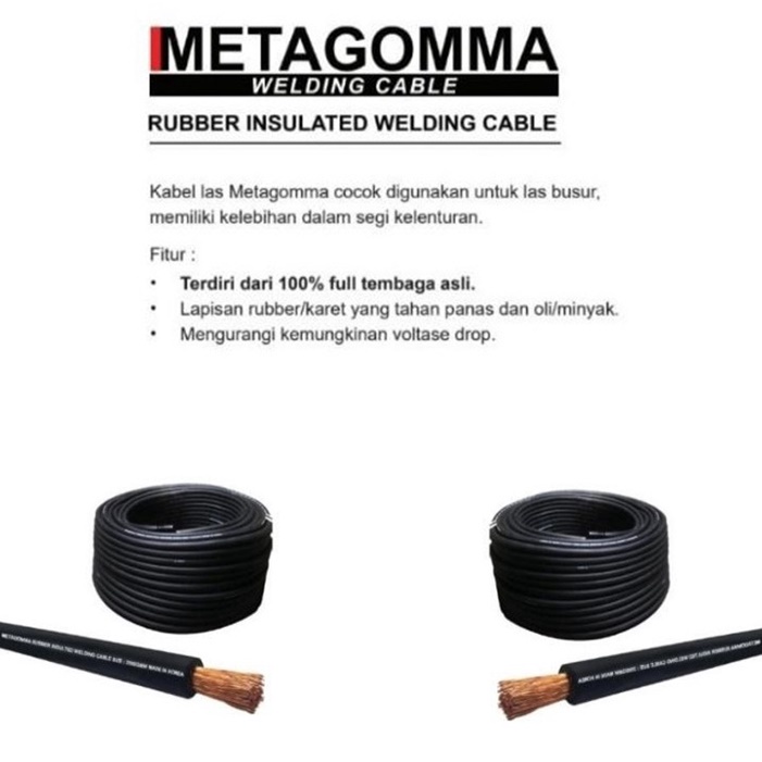 Jual KABEL LAS HITAM 75mm METAGOMMA | Shopee Indonesia