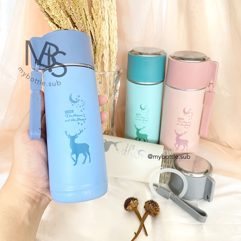 Jual Botol Kaca Rusa Deer Tanduk Tumbler Glass Termos Air Panas Dingin ...