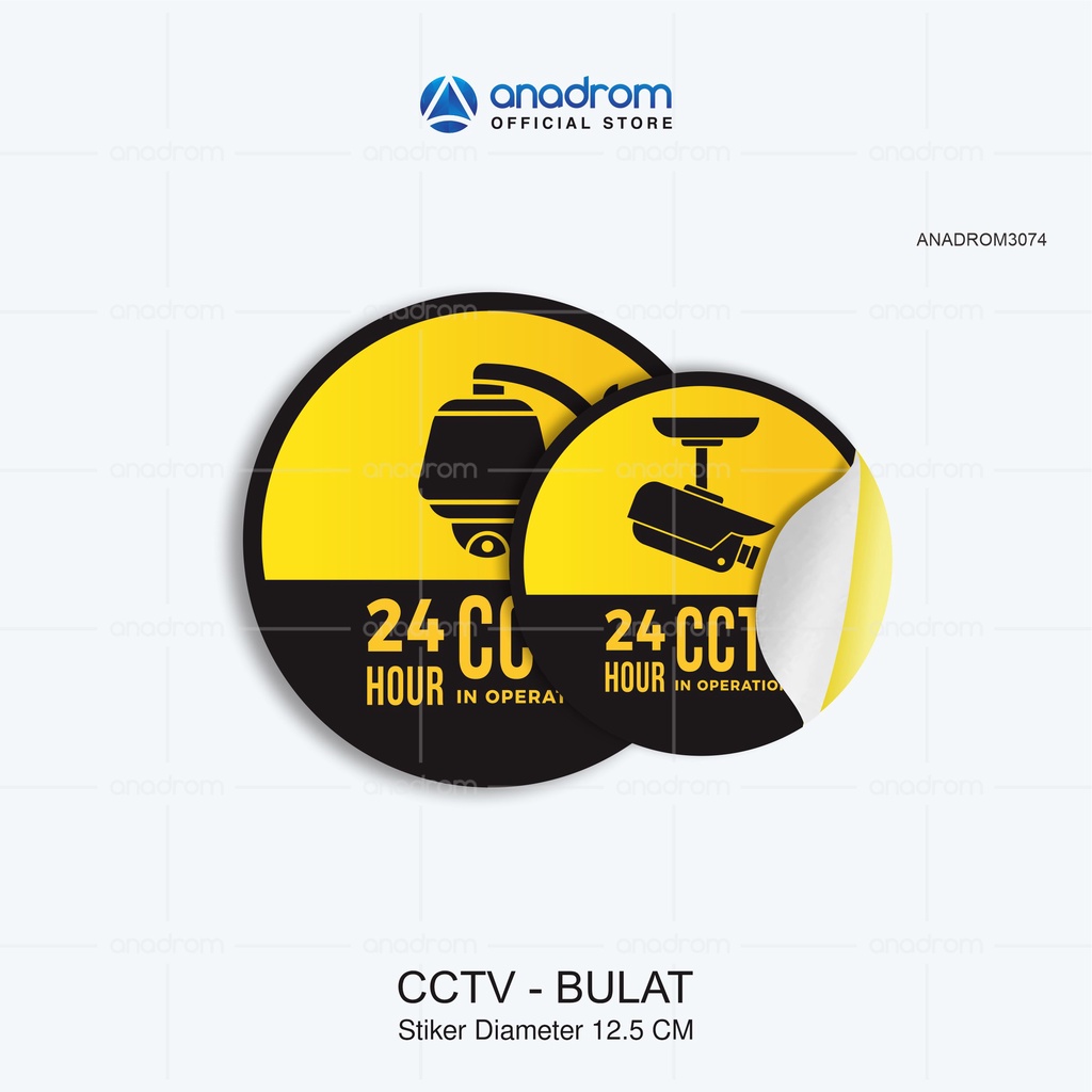 Jual Sticker CCTV Bulat | Stiker Kamera Pengawas | Diameter 12,5 cm ...
