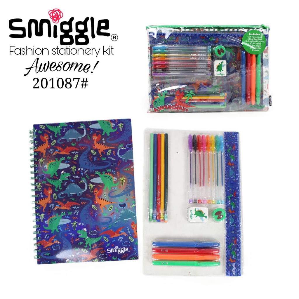 Jual SMIGGLE Stationery Kit Pencil Case Gift Pack Set Dino / Unicorn ...