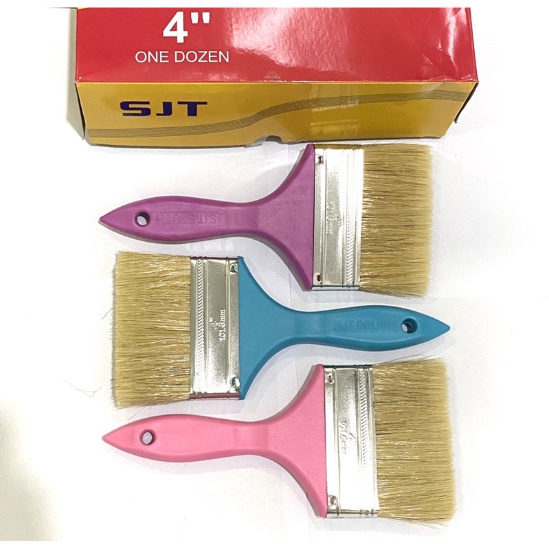 Jual SJT Kuas cat 4”inci gagang pvc sjt Kuas bulu putih 4 inci Kuas cat tembok 4inchi Paint ...