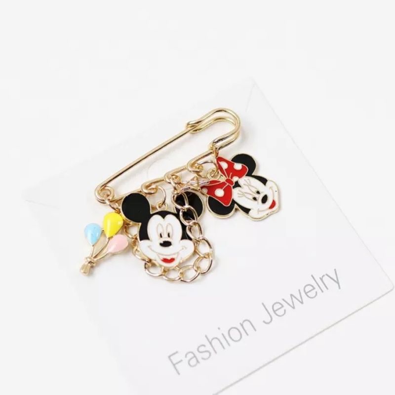 Jual bros peniti kartun mickey minnie mouse - brooch cartoon - bros ...
