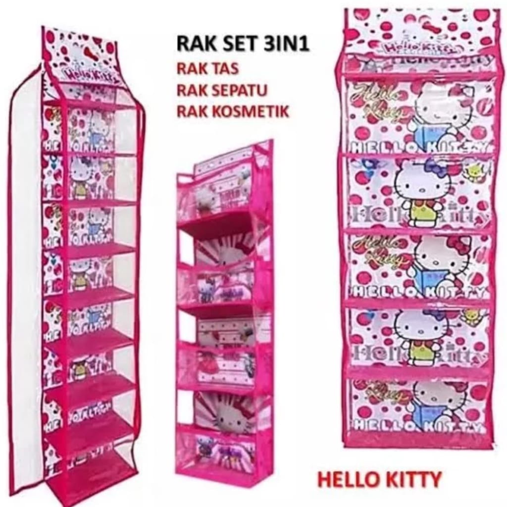 Jual Rak set 3 in 1 karakter ( Rak Tas ,Rak Sepatu , Rak kosmetik ...