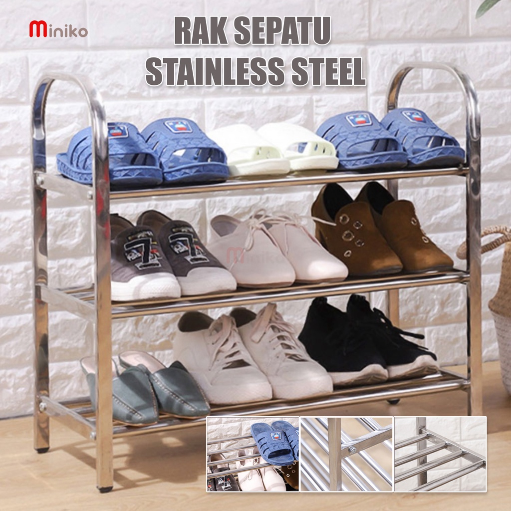 Jual Rak Sepatu & Sendal Stainless Steell 3,4,5 dan 6 Susun / Tempat ...