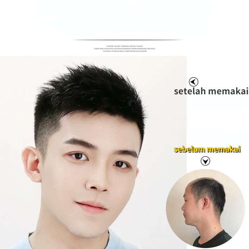 Jual Pria Wig Pria Rambut Pendek Versi Korea Rambut Tampan Inch Kepala ...