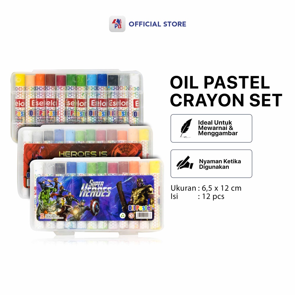 Jual Crayon / Crayon Set / Crayon Anak / Crayon Eselon 12 Macam Warna ...