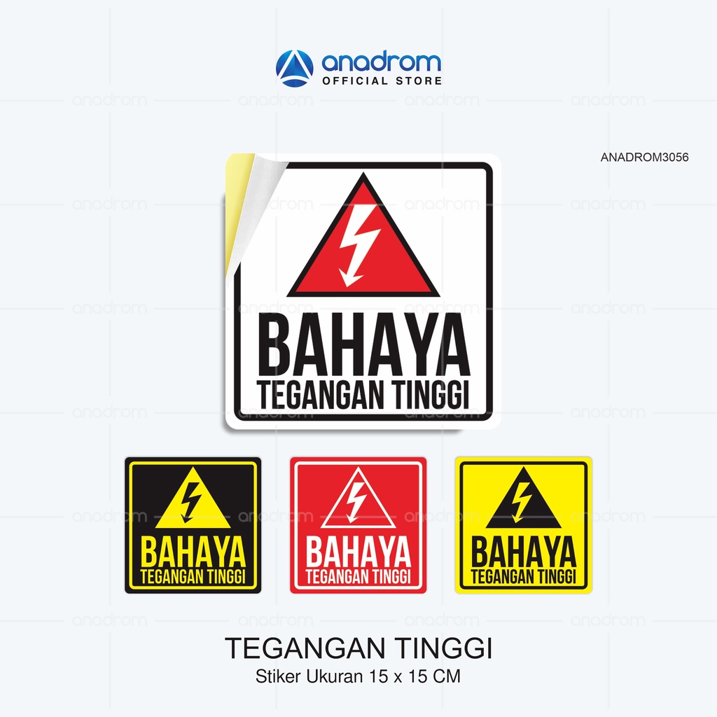 Jual Stiker Listrik Tegangan Tinggi 15X15cm | Stiker Danger Sign High ...