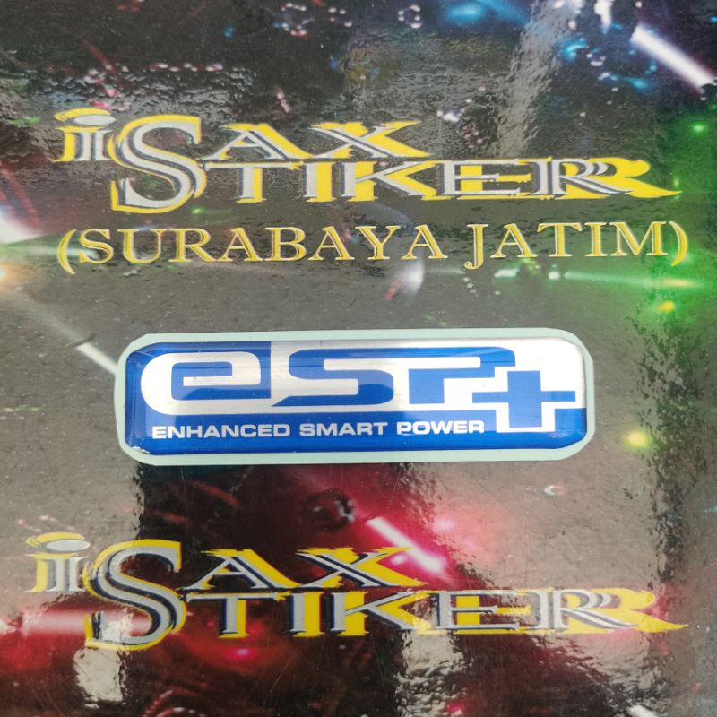 Jual stiker timbul ESP + plus ENHANCED SMART POWER silver biru | Shopee ...