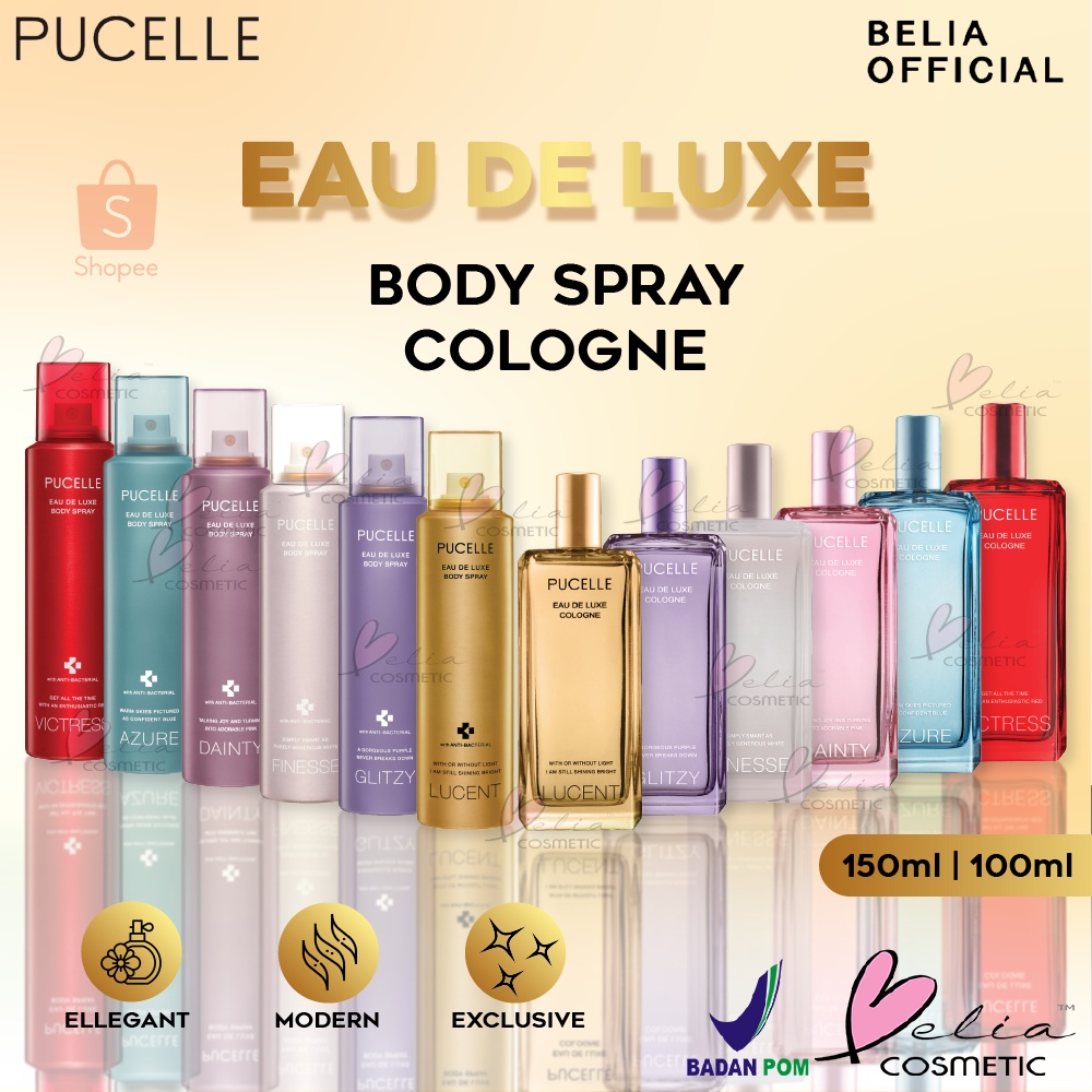 Jual BELIA PUCELLE Eau De Luxe Cologne 100ml Body Spray 150ml | Parfum ...