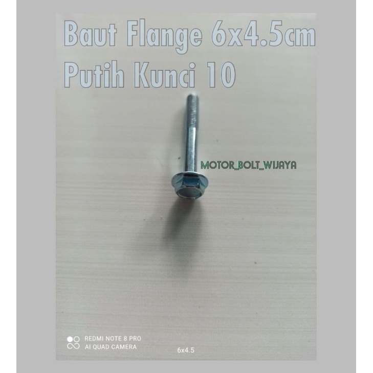 Jual Baut Topi 10 / Flange Bolt ( M6 x 4.5 cm ) Putih Kunci 10 Isi 1 ...