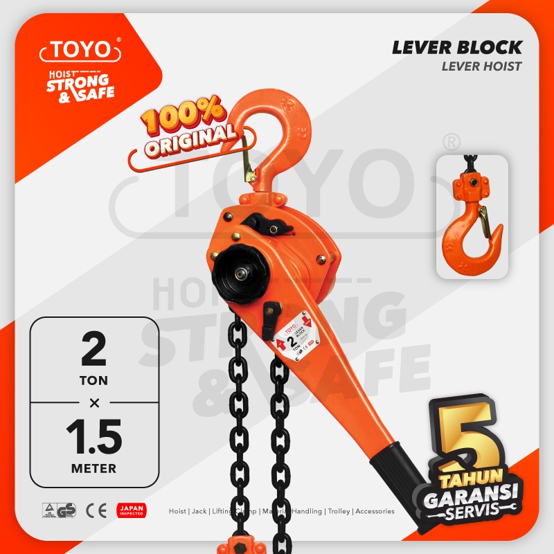 Jual TOYO Lever Block / Lever Hoist 2 Ton x 1.5 Meter | Shopee Indonesia