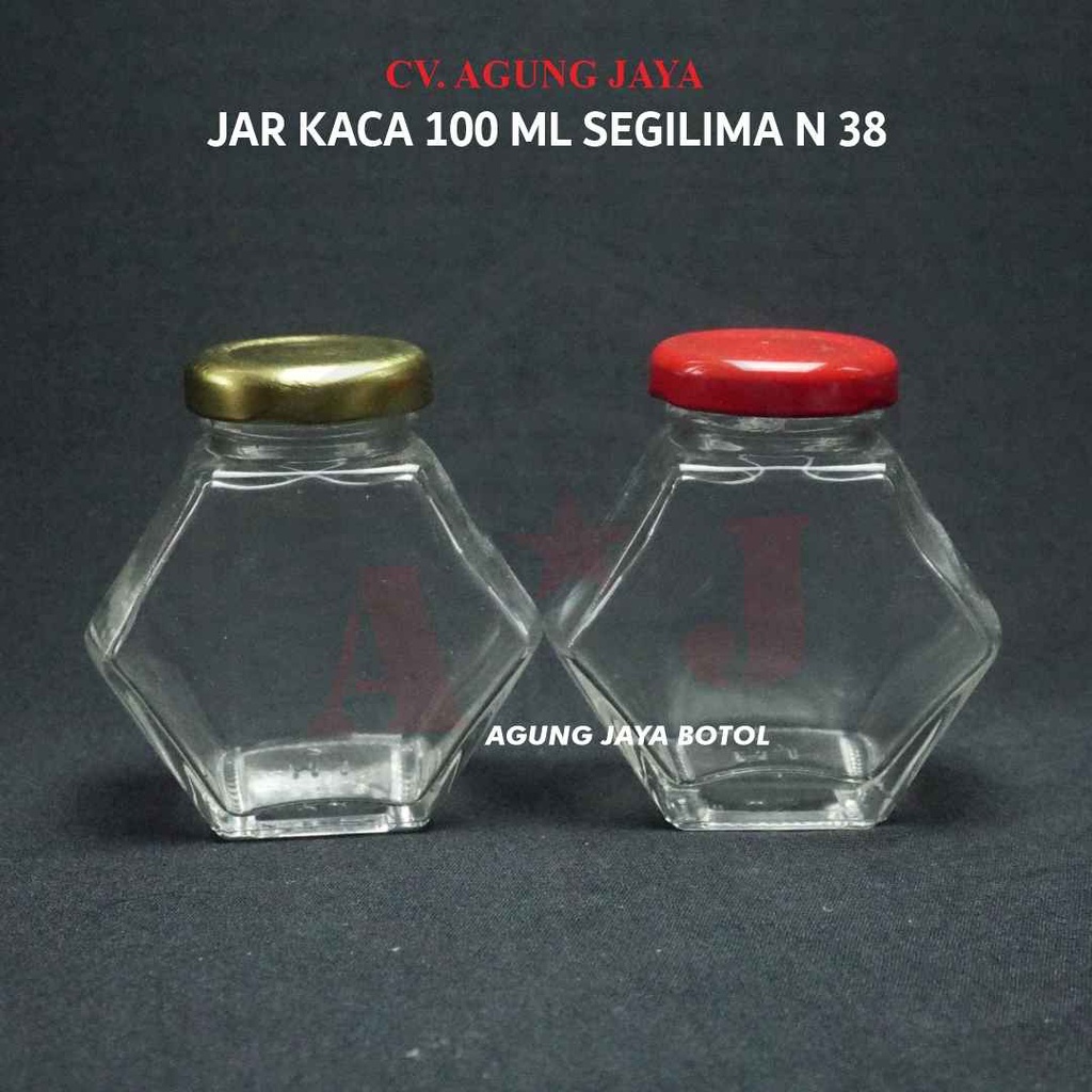 Jual Botol Kaca Madu Hexagon 100 ml Tutup Alumunium | Shopee Indonesia