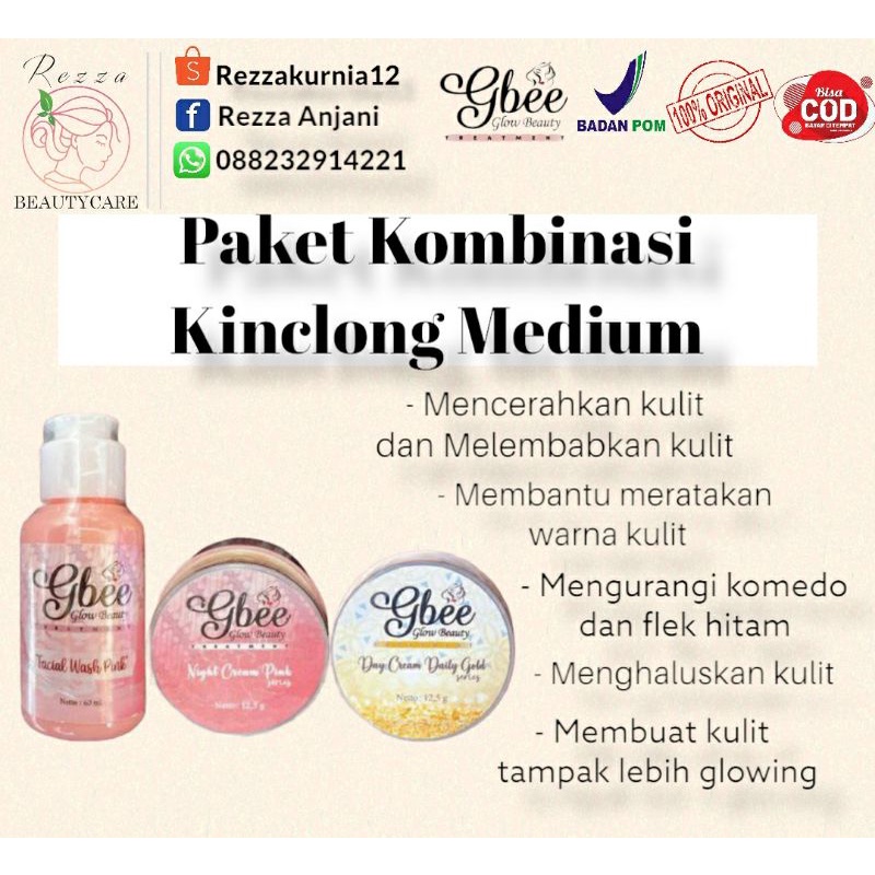 Jual PAKET KOMBINASI KINCLONG MEDIUM GBEE GLOWBEAUTY , HASIL GLOWING ...