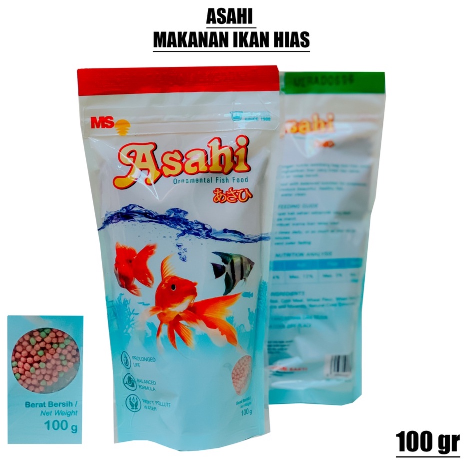 Jual ASAHI Mix makanan pakan pelet ikan koki hias aquarium 100gr 100 gr ...