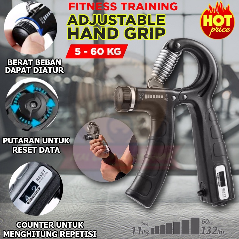 Jual Handgrip Hand Grip Adjustable 5-60kg Alat Olahraga Otot Tangan ...