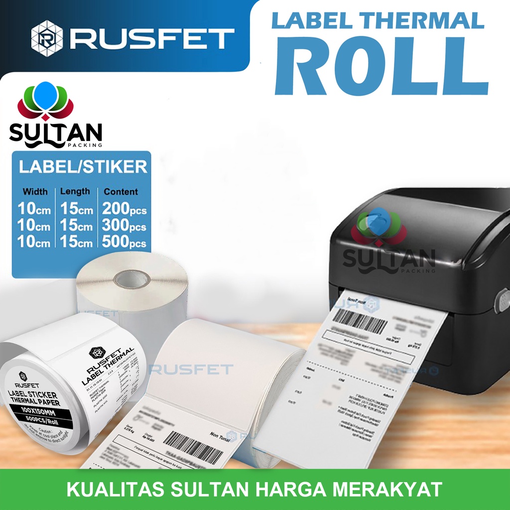 Jual Kertas Printer Barcode Thermal Label Thermal Stiker Resi Thermal ...