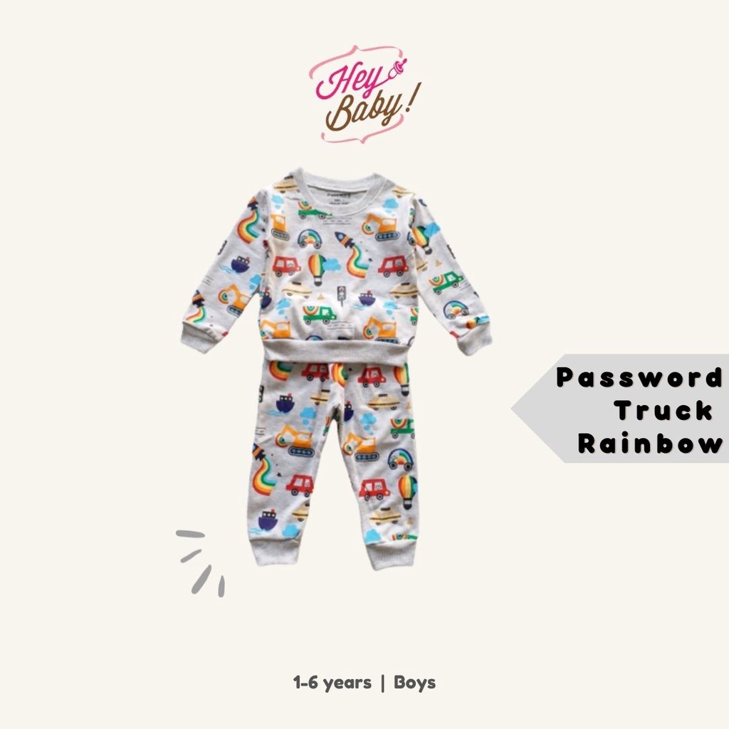Jual HEYBABY - Password Truck Rainbow Setelan Sweater 1 - 7 Tahun | Shopee Indonesia