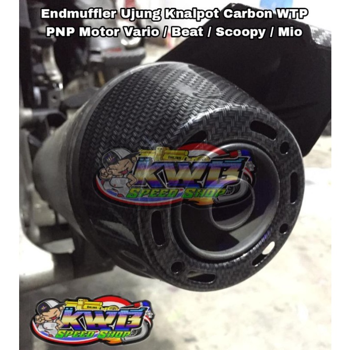 Jual Endmufler endcup carbon ujung knalpot Vario beat mio carbon ...