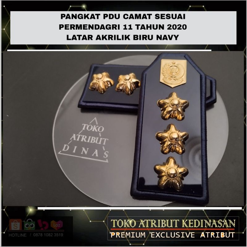 Jual Pangkat PDU CAMAT TERBARU SESUAI PERMENDAGRI Latar Akrilik Mewah ...