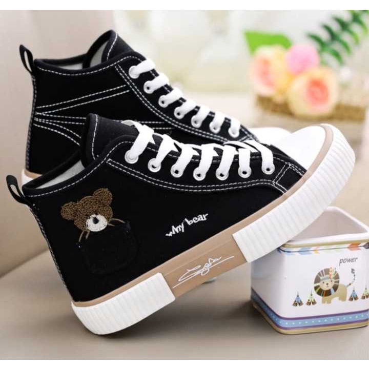 Jual Sepatu Sneakers Kanvas Wanita Semi Boots Korean Syle Best Quality ...